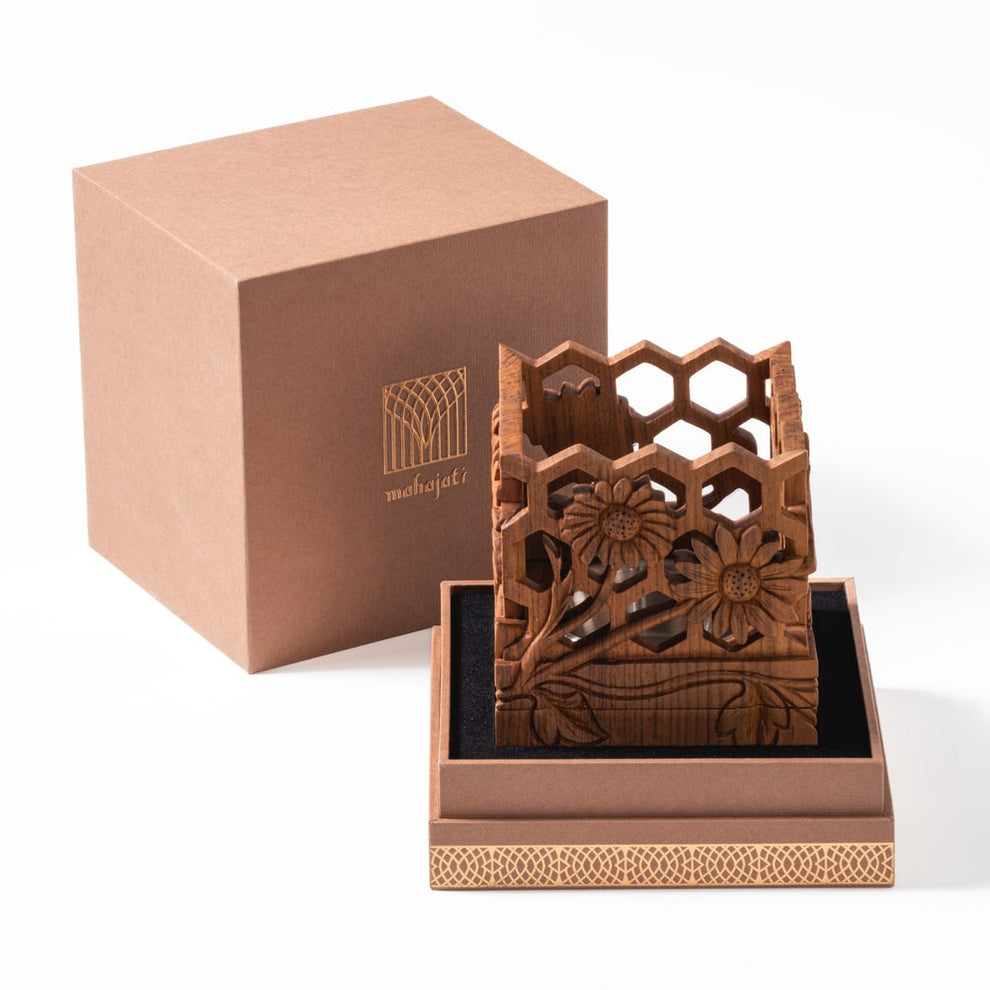 Arfaj Flower Mubkhar - Relief & Semi 3D - 10cm x 12cm – Mahajati