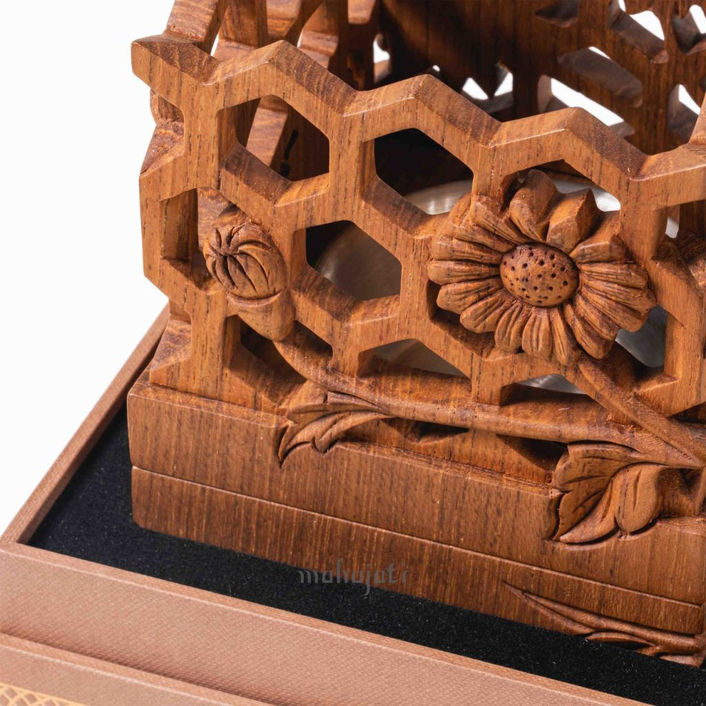 Arfaj Flower Mubkhar - Relief & Semi 3D - 10cm x 12cm – Mahajati