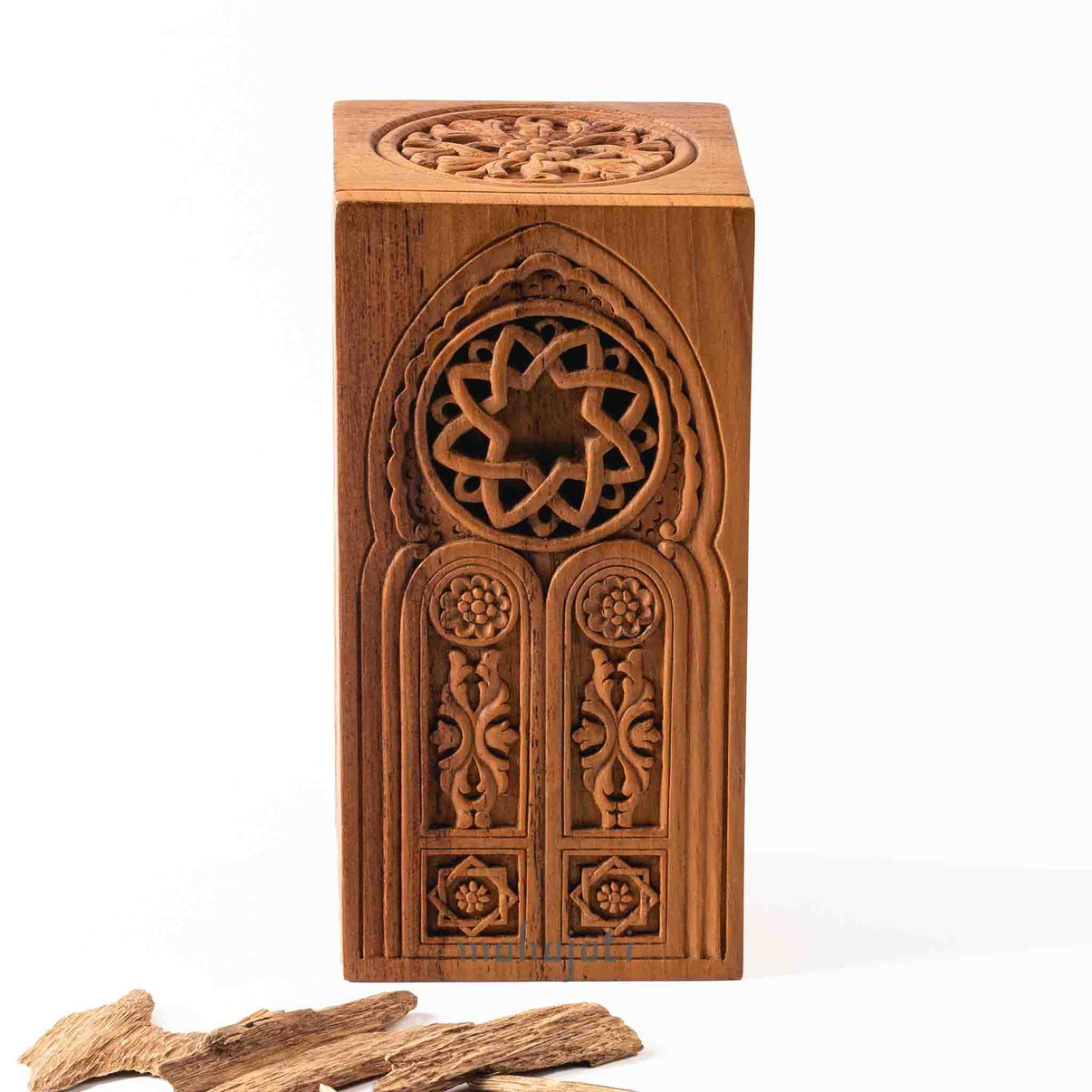 Arabian Bakhoor Box - Chip Carving - 15cm x 8cm x 8cm – Mahajati