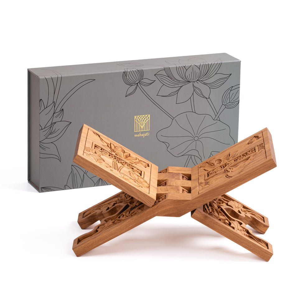 Lotus Flower Rehal - Chip Carving - 20cm x 40cm – Mahajati