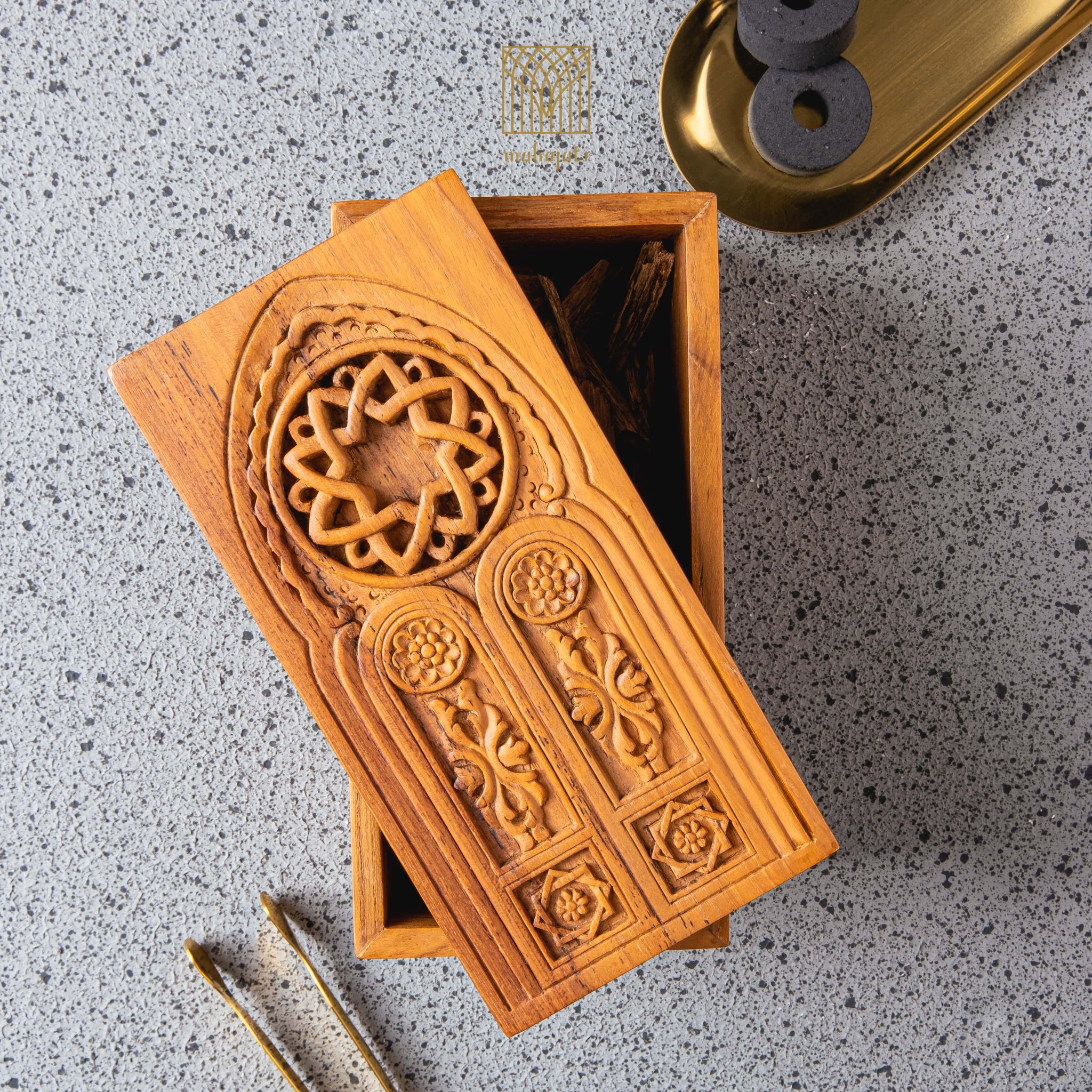 Arabian Bakhoor Box - Chip Carving - 15cm x 8cm x 8cm – Mahajati
